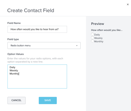 Contact fields overview – Email Marketing Self Help